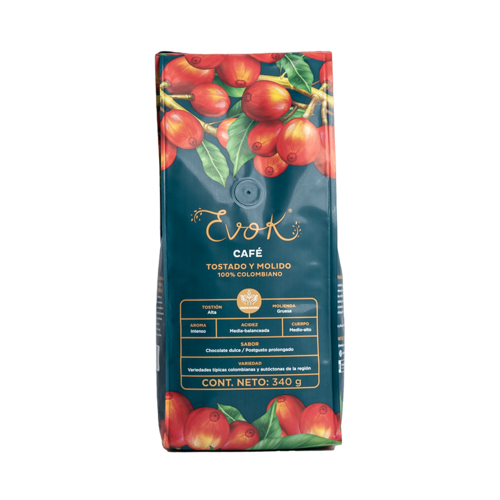 Café Molido Evok - 340g de Aroma y Frescura Colombiana