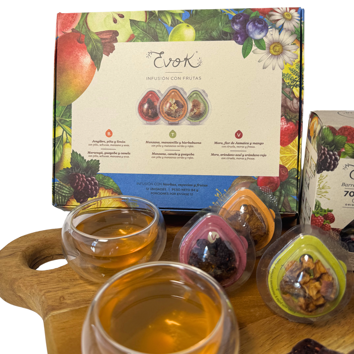 Kit Infusiones Cap Duo y Minis | Infusiones Naturales & Chocolate 70%-82% | Evok