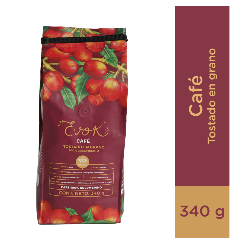 Café en Grano Evok - 340g de Sabor Premium Colombiano
